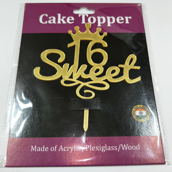 16 Sweet Acrylic Cake Topper 4” – Arife.Aesthetics